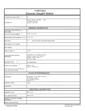 Sources Sought Notice for Bakery Products Doc Template | pdfFiller