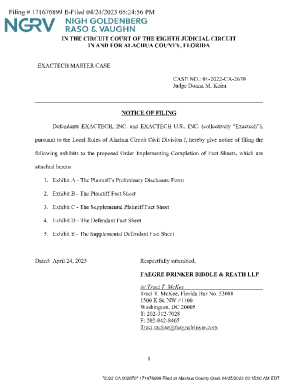 Fillable Online Plaintiff's Fact Sheet for Exactech Litigation Fax ...