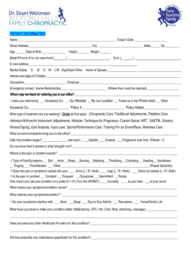 Fillable Online Patient Information Fax Email Print - pdfFiller