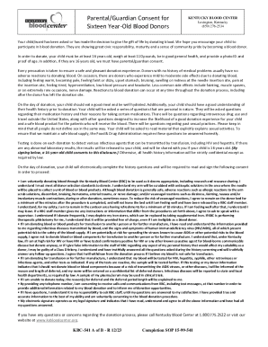 Fillable Online Parental Consent Form for Blood Donation Fax Email ...