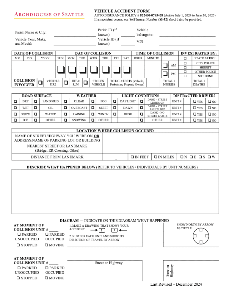 Fillable Online Vehicle Accident Form Instructions Fax Email Print ...