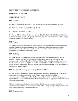 Fillable Online Sabbatical Leave Policy Fax Email Print - pdfFiller