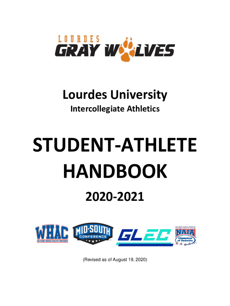 Fillable Online Lourdes University Intercollegiate Athletics Student-athlete Handbook Fax Email ...