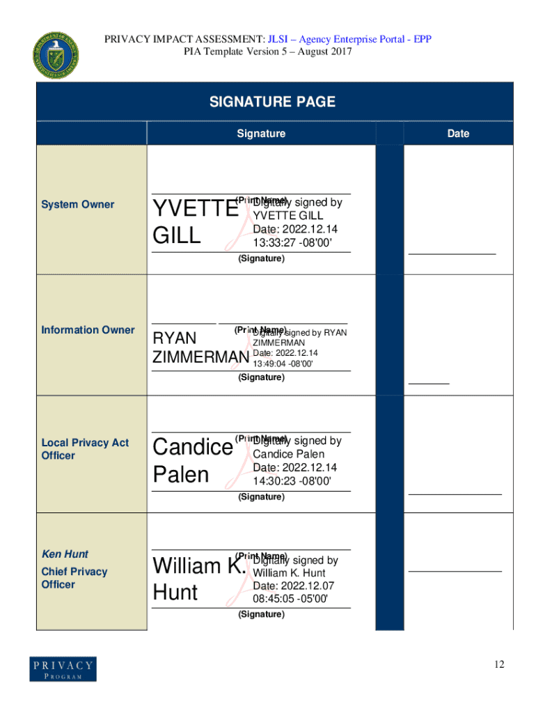 Fillable Online Privacy Impact Assessment (pia) Template for the Agency ...