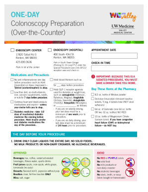 Fillable Online Colonoscopy Preparation Instructions Fax Email Print ...