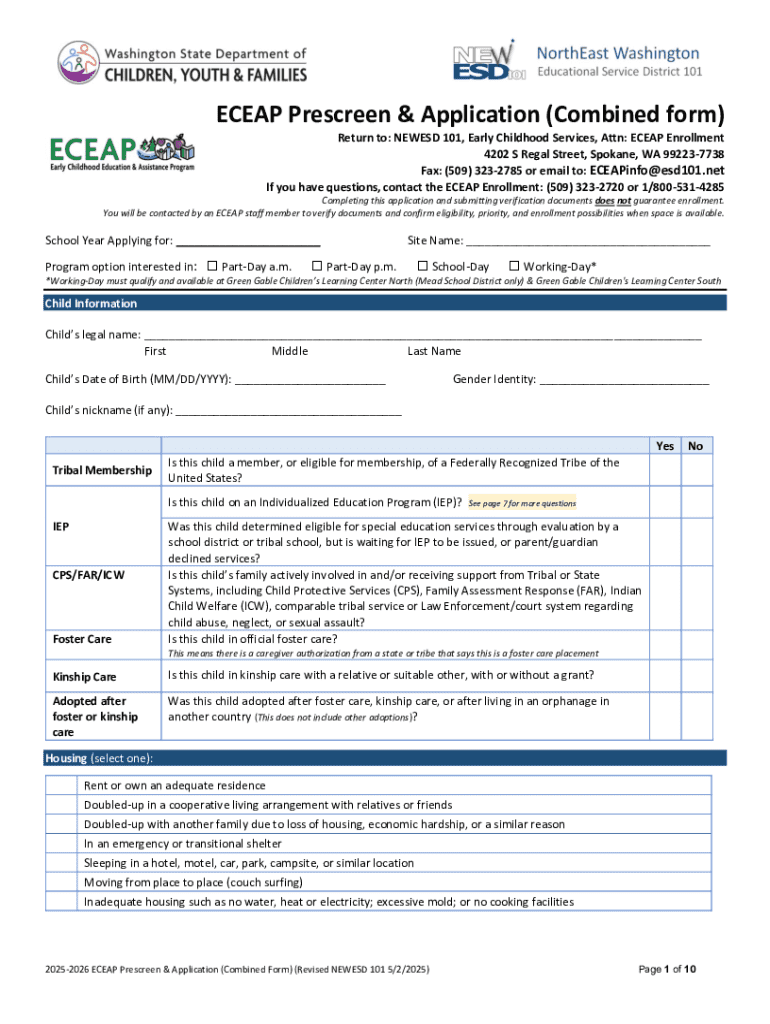 Fillable Online Eceap Enrollment Application Fax Email Print - pdfFiller