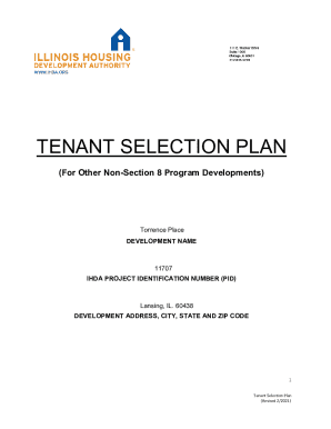 Fillable Online Tenant Selection Plan for Other Non-section 8 Program ...
