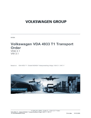 Fillable Online Edi Implementation Guidelines for Volkswagen Vda 4933 ...