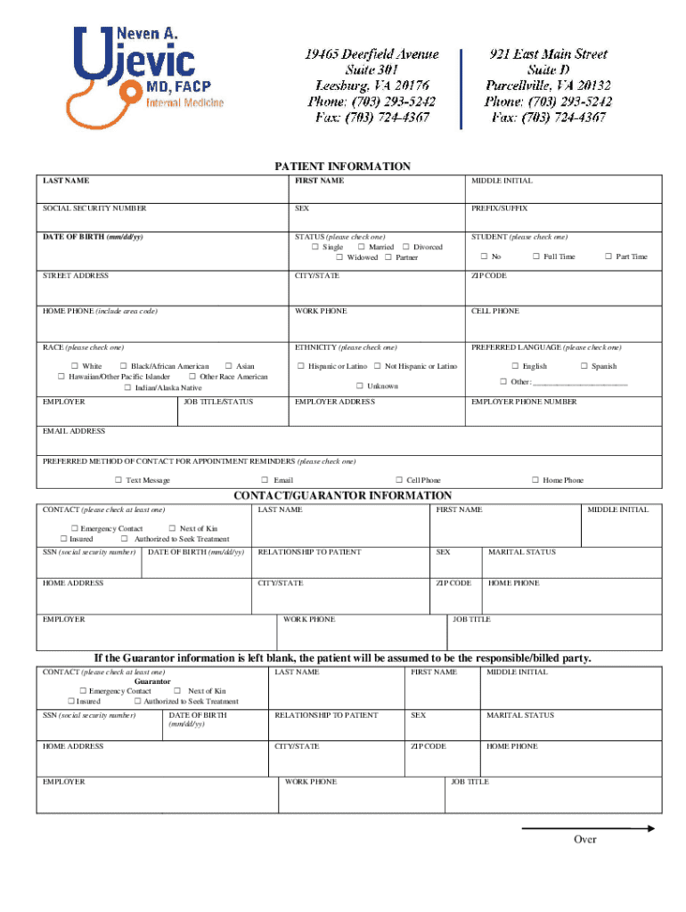 Fillable Online Patient Information Fax Email Print - pdfFiller