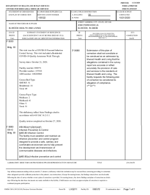 Fillable Online Statement of Deficiencies and Plan of Correction Fax Email Print - pdfFiller