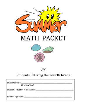 Fillable Online Summer Math Packet Fax Email Print - pdfFiller