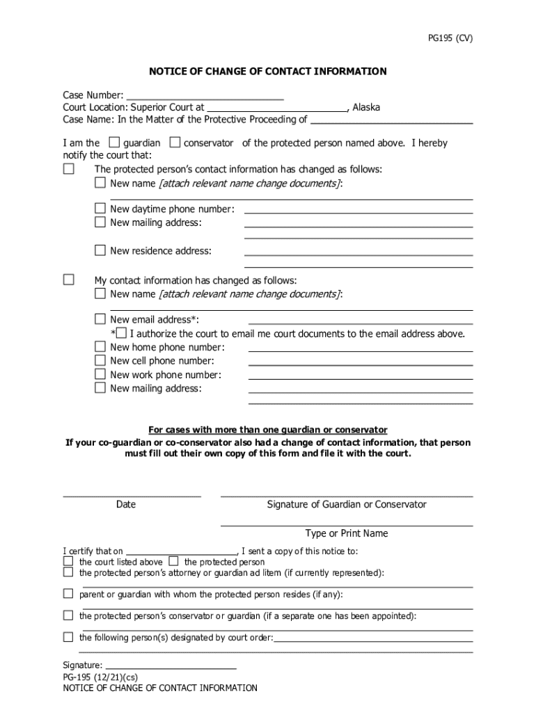 PG-195 Notice of Change of Address: Fill out & sign online | DocHub
