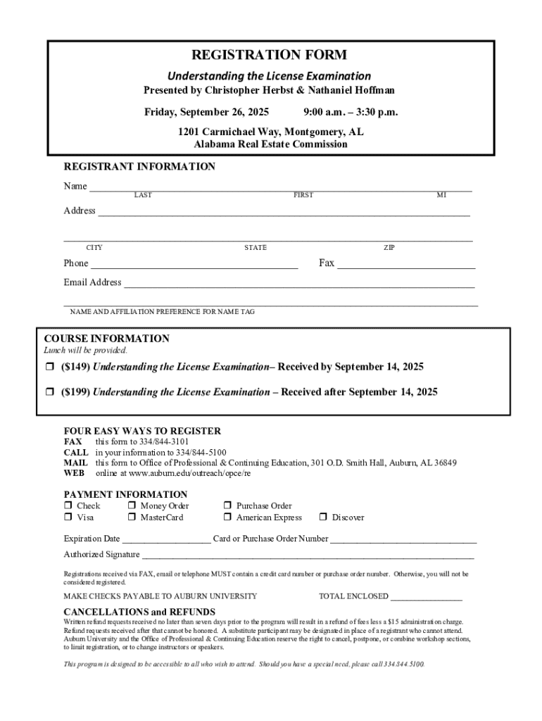 Fillable Online Understanding the License Examination Registration Fax ...