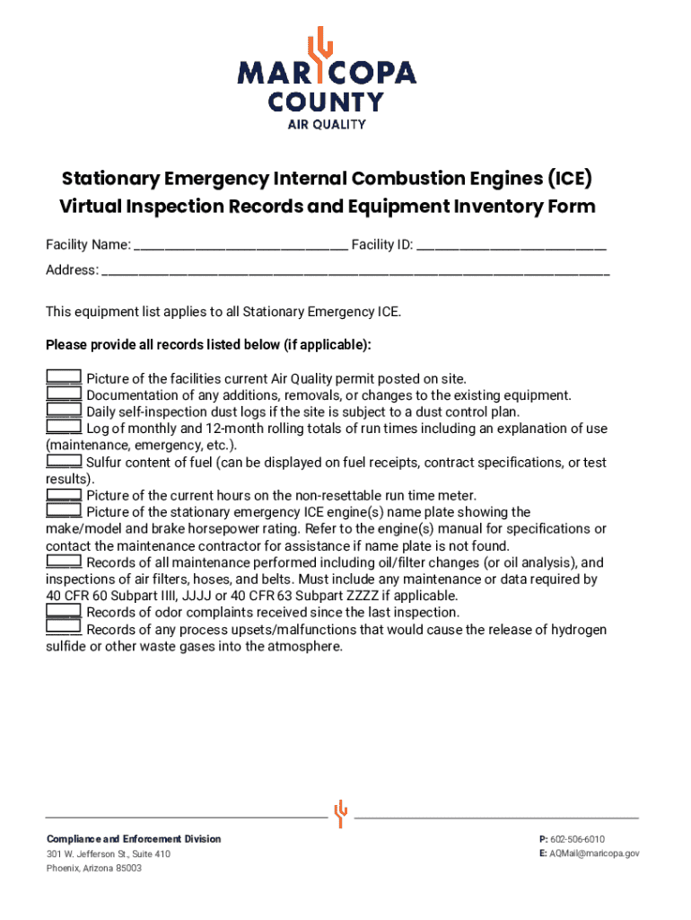 Fillable Online Stationary Emergency Internal Combustion Engines (ice ...