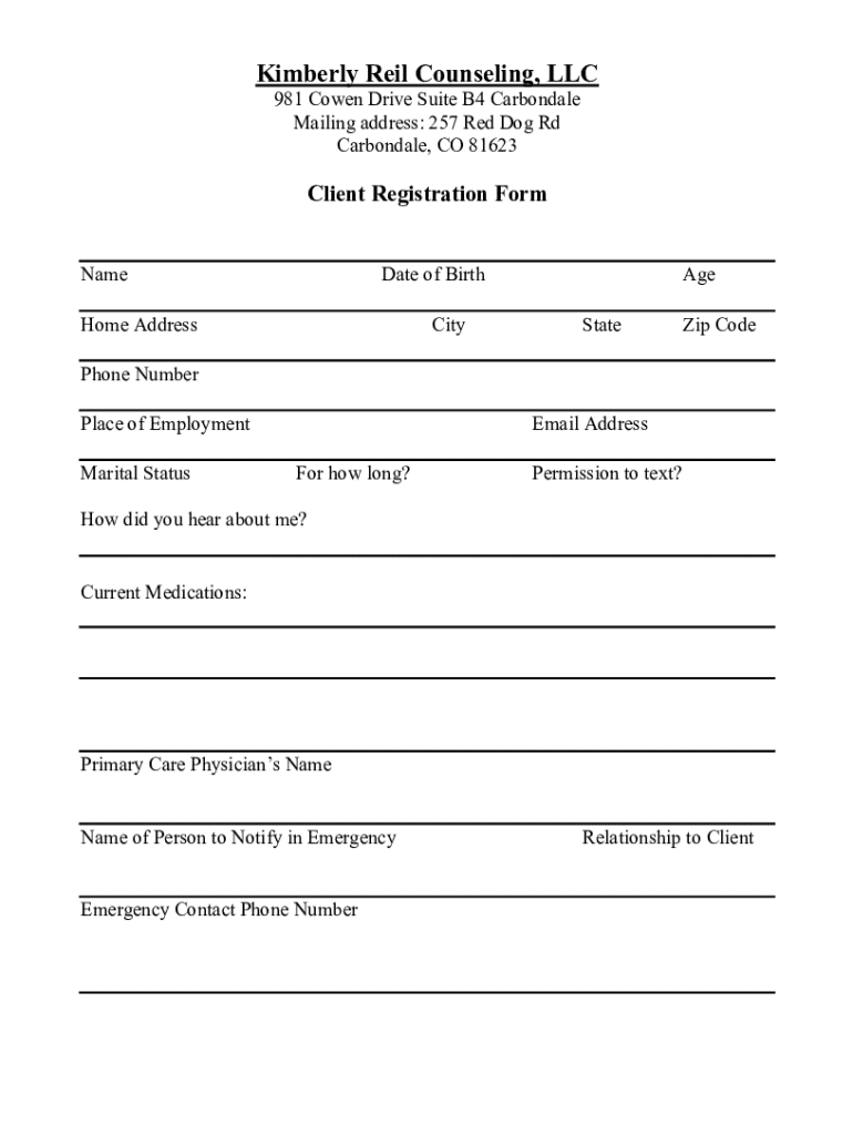 Fillable Online Client Registration and Counseling Disclosure Statement ...