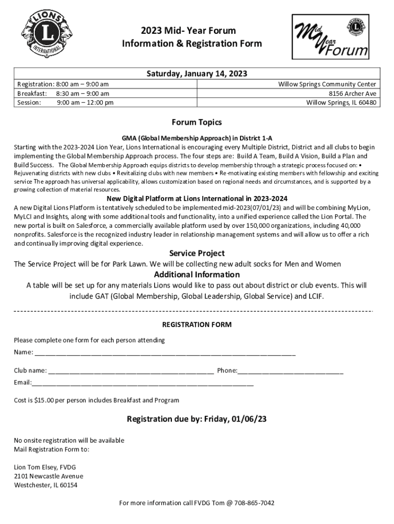 Fillable Online 2023 Mid-year Forum Registration Fax Email Print ...