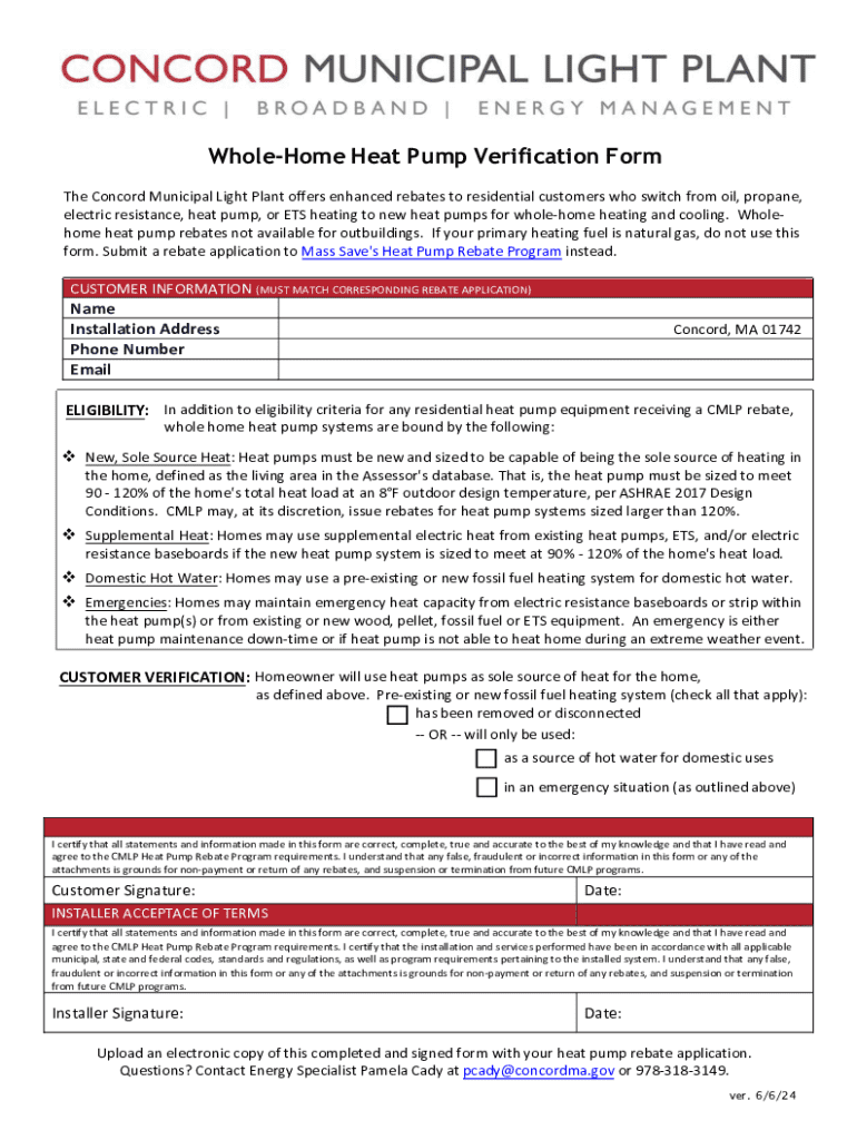 Fillable Online Whole-home Heat Pump Verification Fax Email Print ...