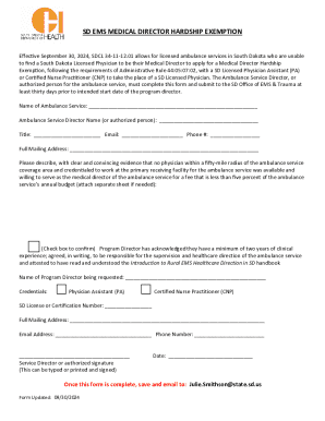 Fillable Online Medical Director Hardship Exemption Form Fax Email ...