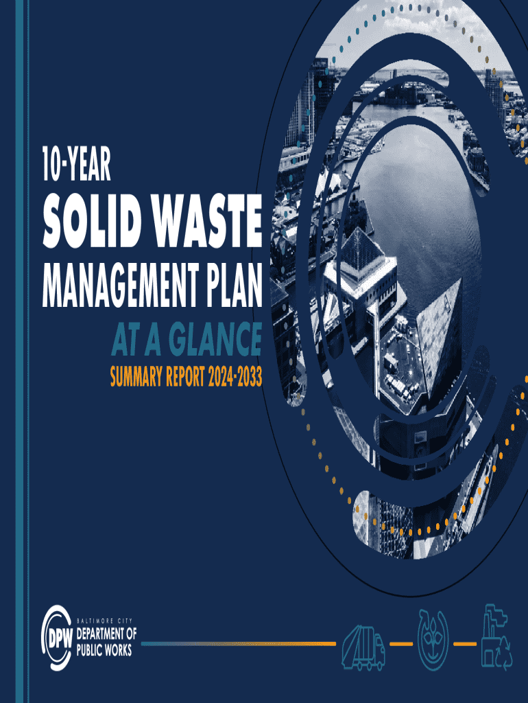Fillable Online 10-year Solid Waste Management Plan Summary Report 2024 ...