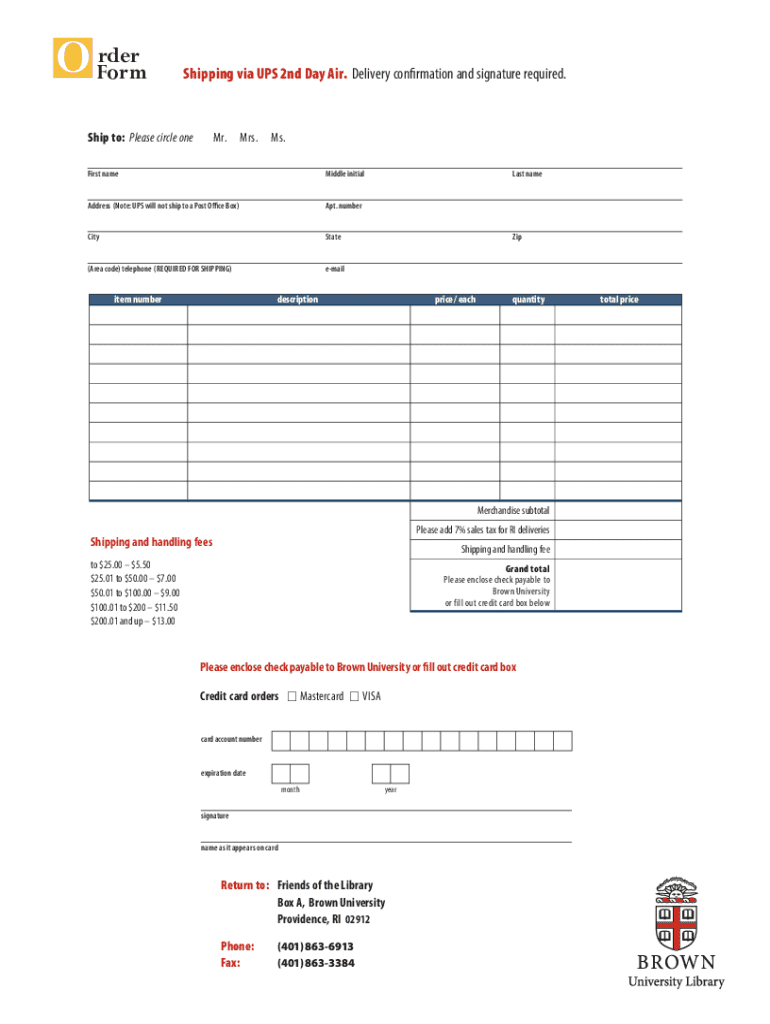 Fillable Online Shipping Order Form Fax Email Print - pdfFiller