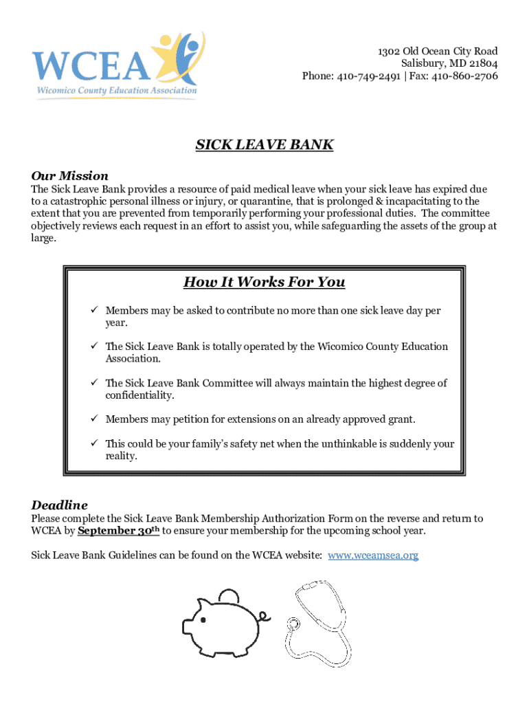 Fillable Online Sick Leave Bank Membership Authorization Fax Email Print - pdfFiller