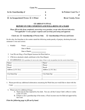 Fillable Online Guardian’s Final Report Fax Email Print - pdfFiller