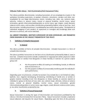 Fillable Online Anti-discrimination and Anti-harassment Policy Fax ...