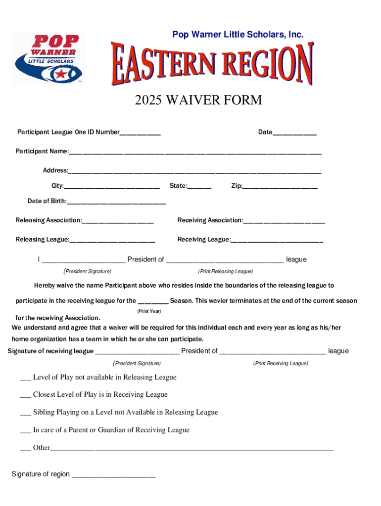 Fillable Online Participant Waiver Form Fax Email Print - pdfFiller