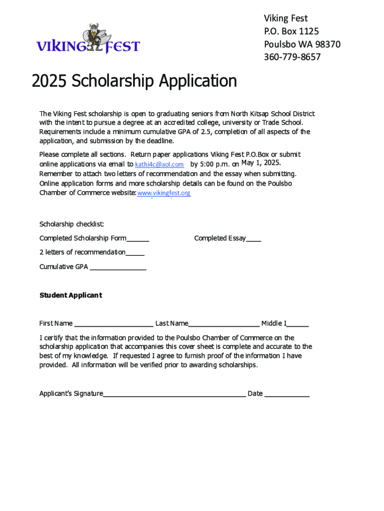 Fillable Online 2025 Scholarship Application Fax Email Print - pdfFiller