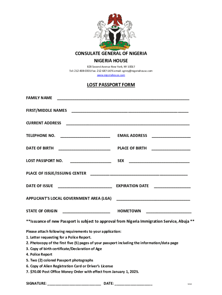 Fillable Online Lost Passport Application Fax Email Print - pdfFiller