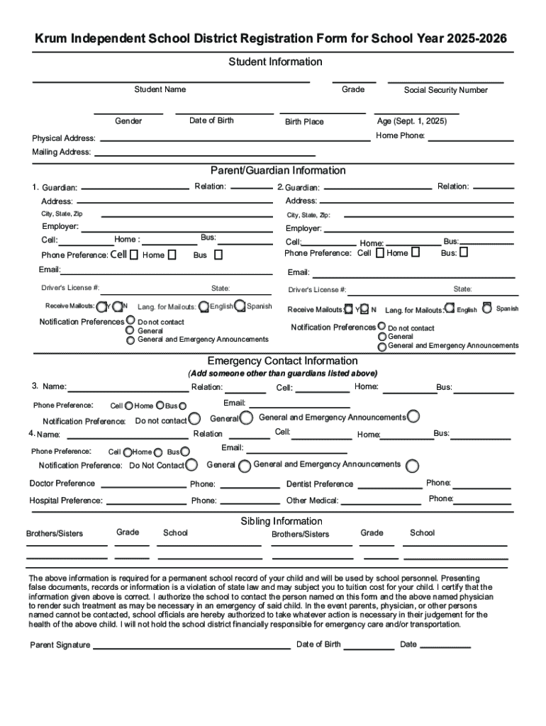 Fillable Online Student Registration Form Fax Email Print - pdfFiller