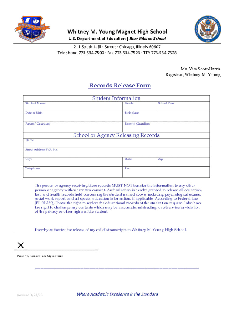 Fillable Online Student Records Release Form Fax Email Print - pdfFiller