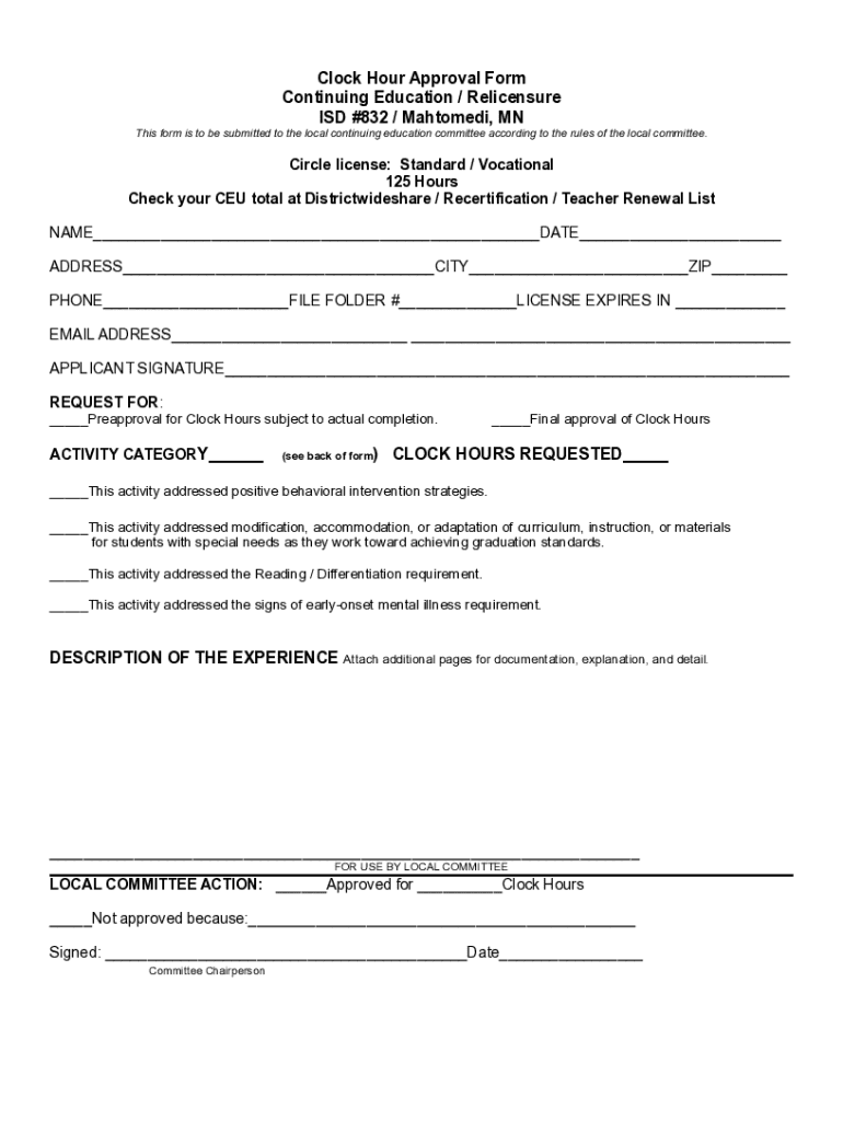 Fillable Online Continuing Education / Relicensure Approval Form Fax Email Print - pdfFiller
