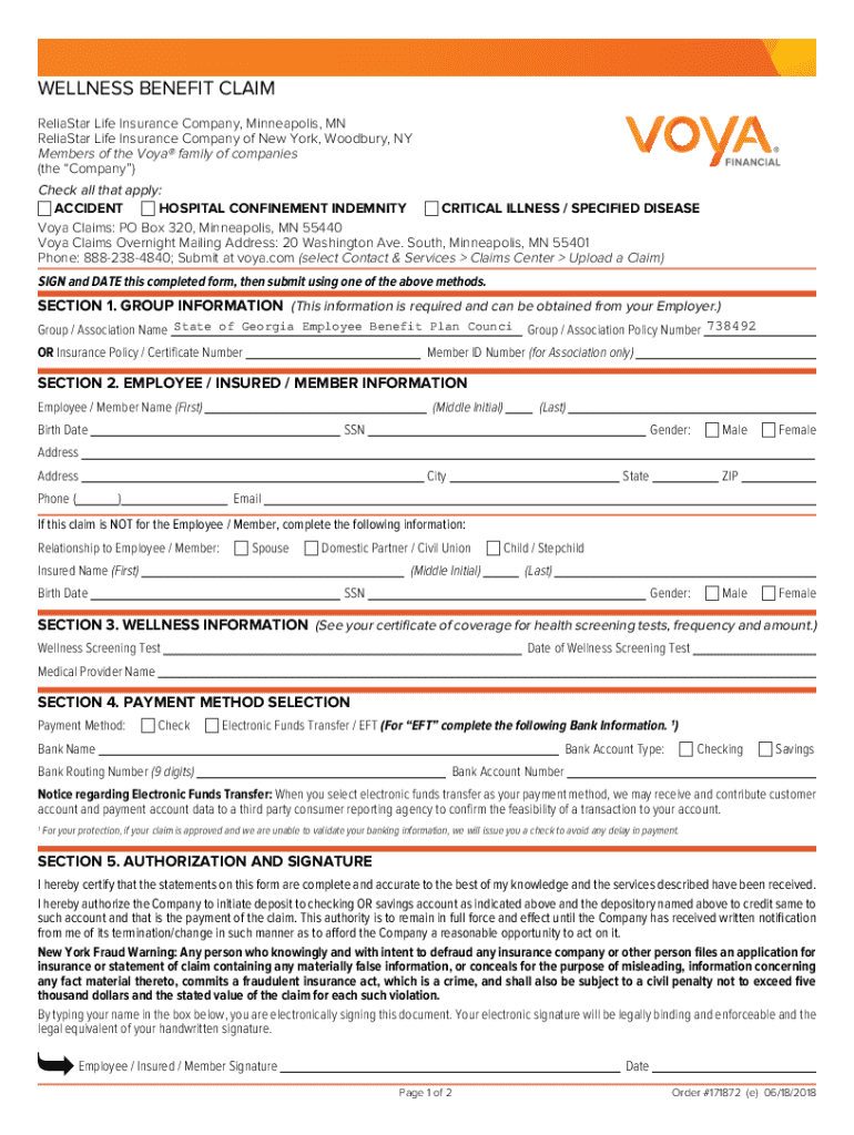 Fillable Online Wellness Benefit Claim Form Fax Email Print - pdfFiller