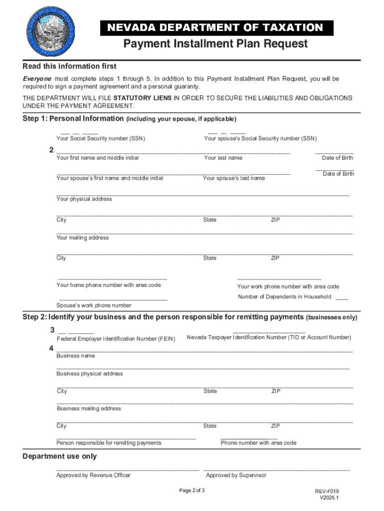 Fillable Online Payment Installment Plan Request Fax Email Print - pdfFiller