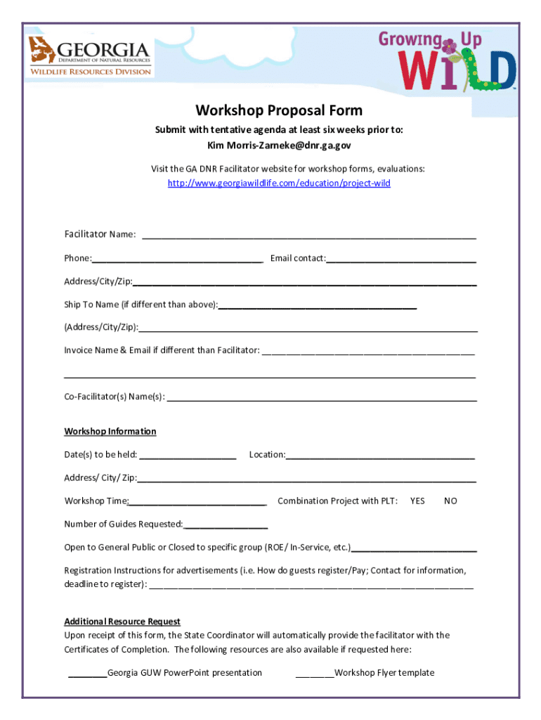 Fillable Online Workshop Proposal Form Fax Email Print - pdfFiller