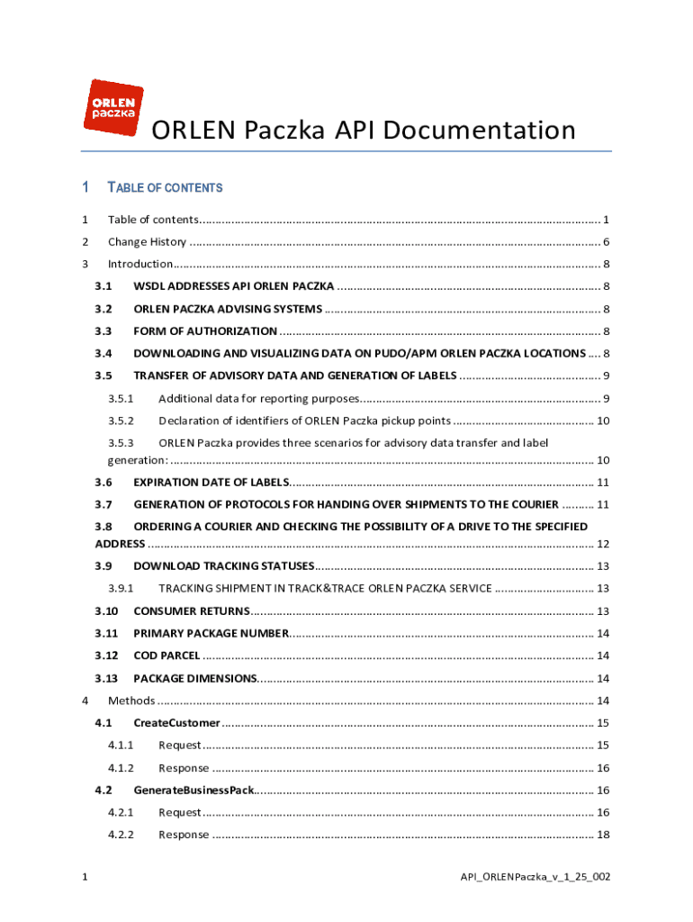 Fillable Online Orlen Paczka Api Documentation Fax Email Print - pdfFiller