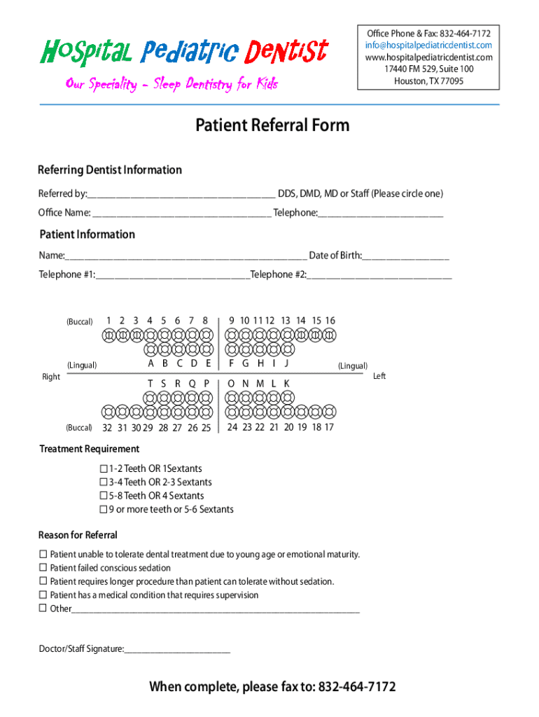 Fillable Online Patient Referral Form Fax Email Print - pdfFiller