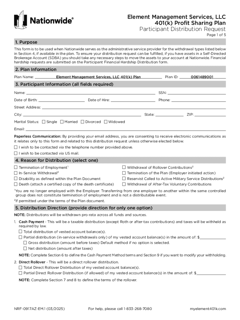 Fillable Online Element Management Services, Llc 401(k) Profit Sharing Plan Fax Email Print ...