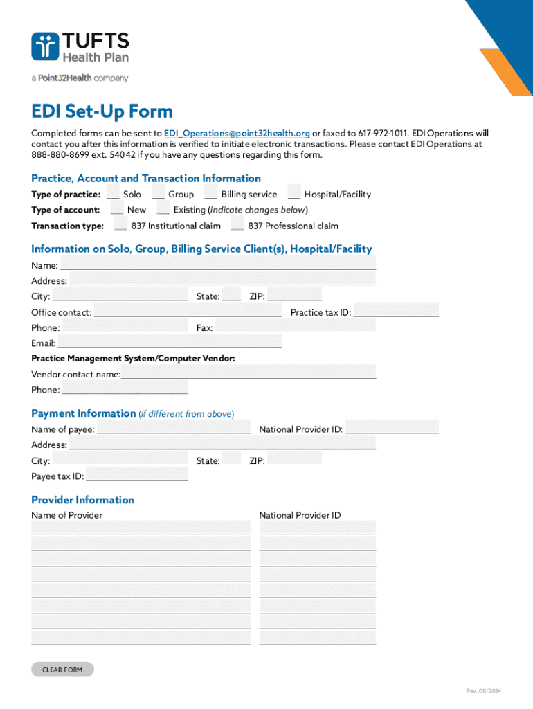 Fillable Online Edi Set-up Form Fax Email Print - pdfFiller