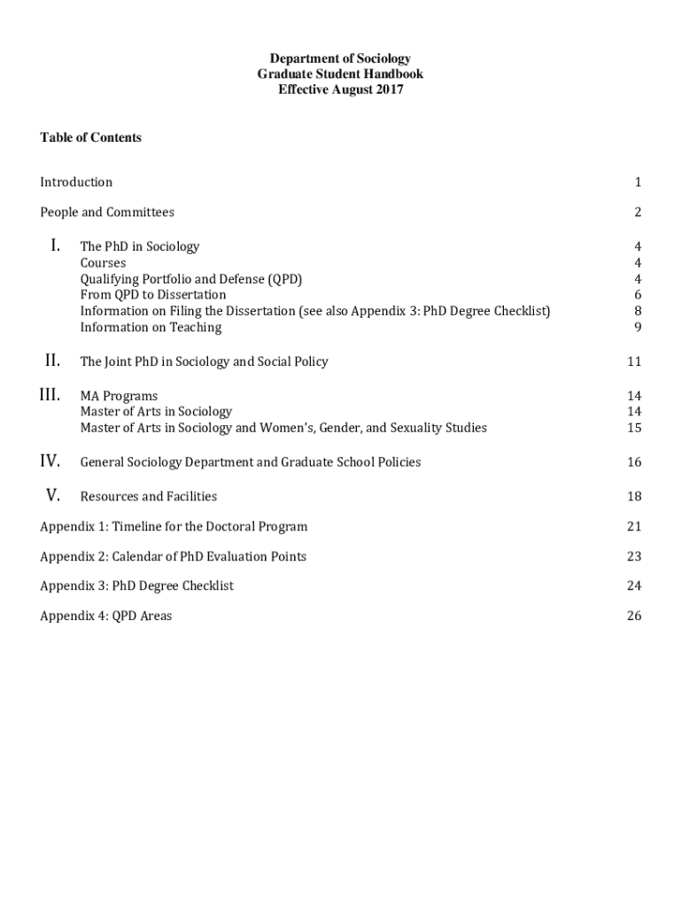Fillable Online Graduate Student Handbook Fax Email Print - pdfFiller