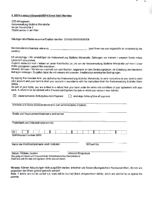 Ausfüllbares Online Sepa Direct Debit Mandate for Kreisverwaltung ...