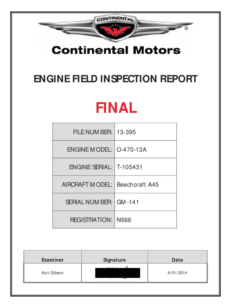 Fillable Online Engine Field Inspection Report Fax Email Print - pdfFiller
