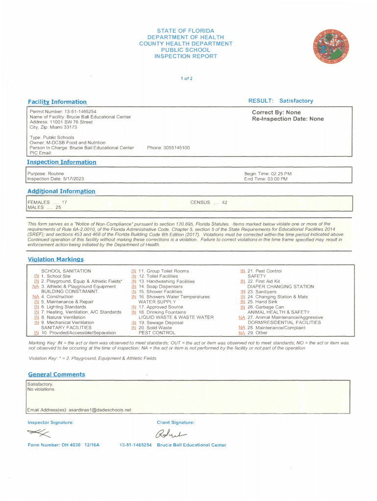 Fillable Online Public School Inspection Report Fax Email Print - pdfFiller