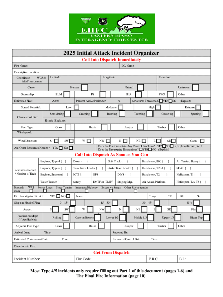 Fillable Online Initial Attack Incident Report Fax Email Print - pdfFiller
