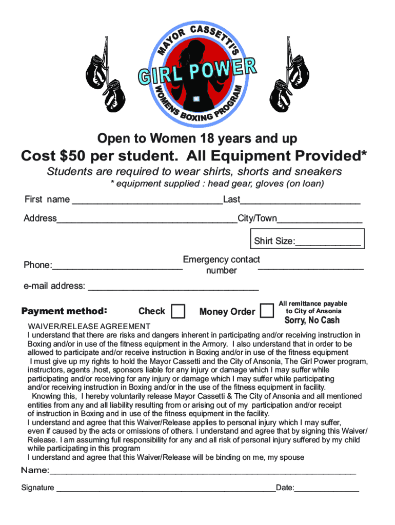 Fillable Online Girl Power Program Registration Form Fax Email Print ...