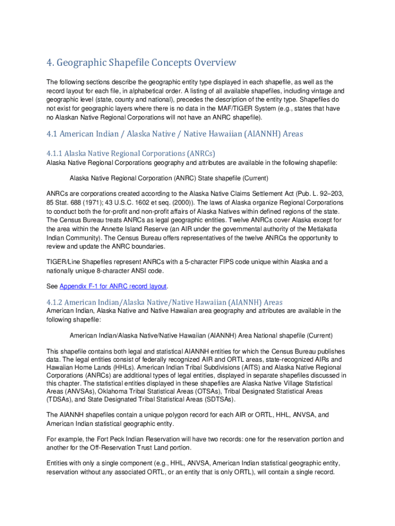 Fillable Online Geographic Shapefile Concepts Overview Fax Email Print ...