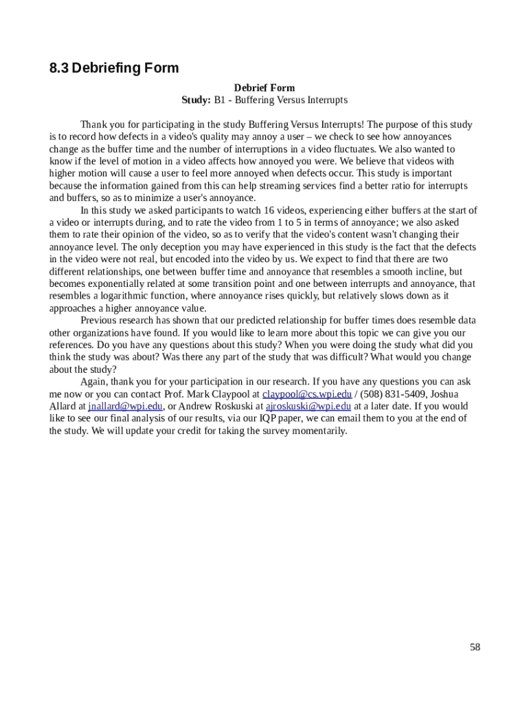 Fillable Online Debrief Form Fax Email Print - pdfFiller