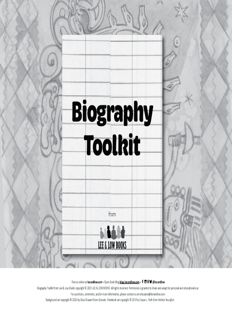 Fillable Online Biography Toolkit From Lee & Low Books Fax Email Print ...