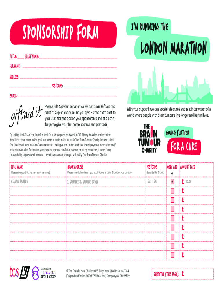 Fillable Online London Marathon Fax Email Print - pdfFiller